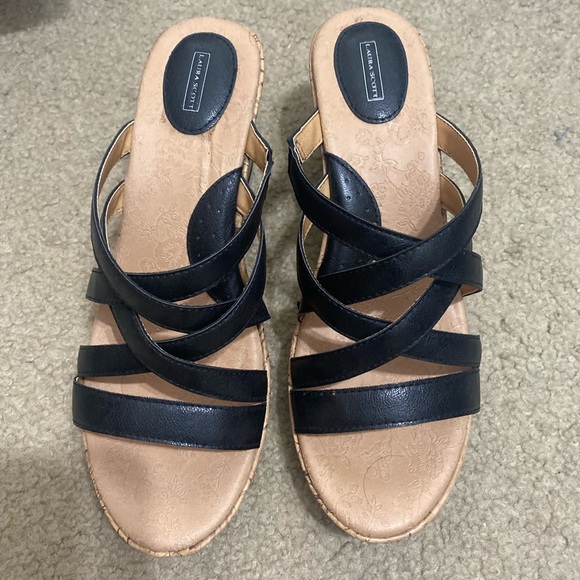 Laura Scott | Shoes | Laura Scott Black Heeled Sandals | Poshmark